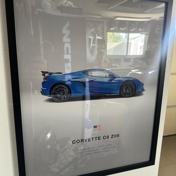 Chevrolet Corvette Z06 (C8) - Car Poster Print | Automotive Wall Art ...