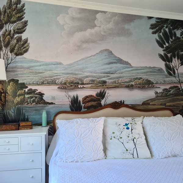 Lake View Scenic Wall Mural,nature Forest Tree Wallpaper,nature ...