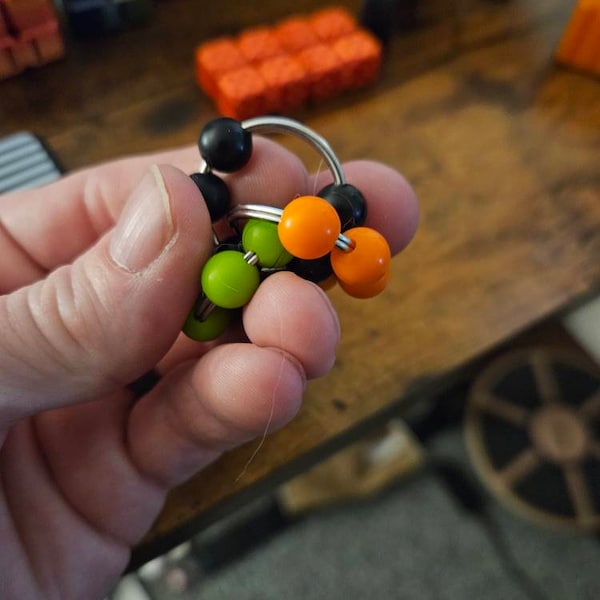 Fidget Rings Sensory Toy Silicone Bead Autism Stim ADHD Toy Fidget ...