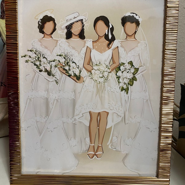 Mother of the Bride Illustration/ Mother of the Groom Illustration With ...