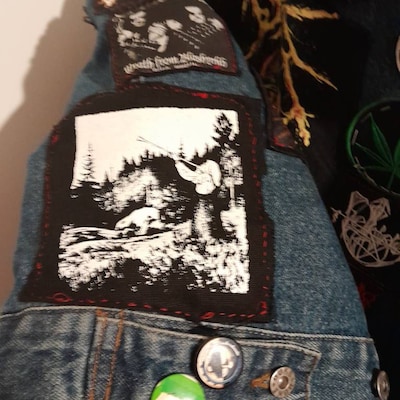 Spider Web Collar Screen Printed Patch Horror Punk Black Metal Goth - Etsy