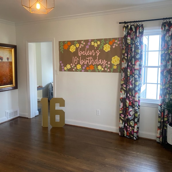 Hand Painted Brown Paper Birthday Banner - Etsy