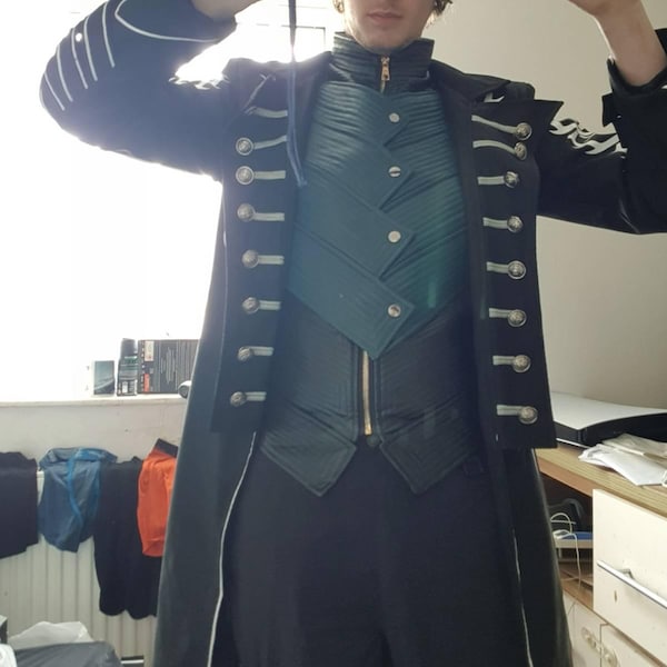 Vergil Costume Cosplay Suit With Coat Halloween Outfit - Etsy