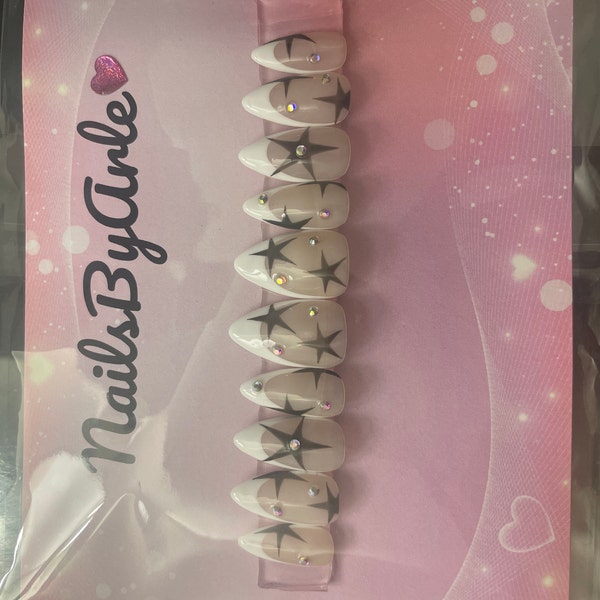 Y2k Grunge Cross Nails - Etsy