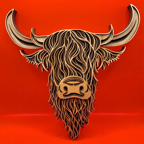 Layered SVG Highland Cow Svg Cut File 3d Layer Cow Mandala SVG Paper ...
