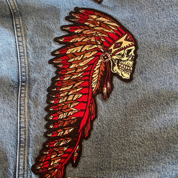 INDIAN SKULL Patch for Custom Biker Vest - Etsy