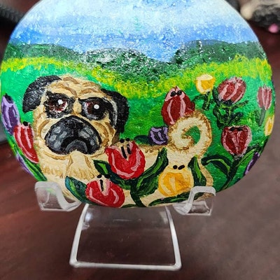 Rose Garden Painted Rock-hand Painted Rose Rock-rock Art-stone Art ...