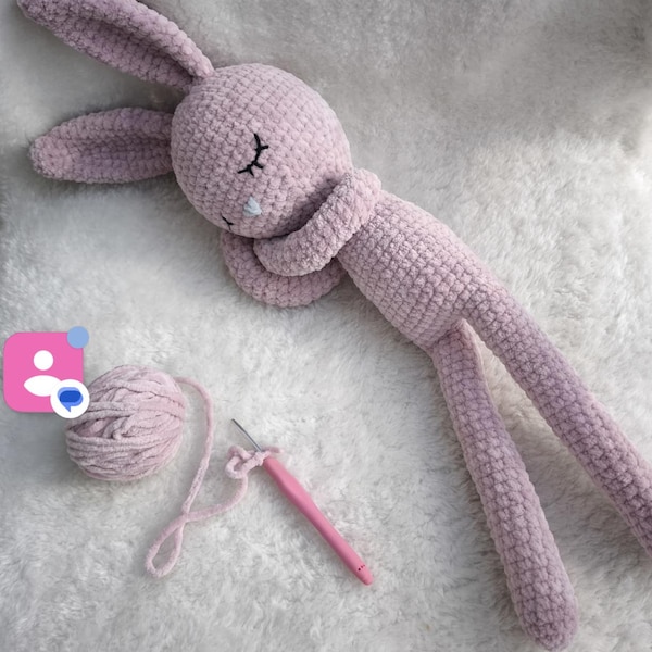 Crochet Bunny Pattern. Classic Long Legged Bunny Toy. Amigurumi Rabbit ...
