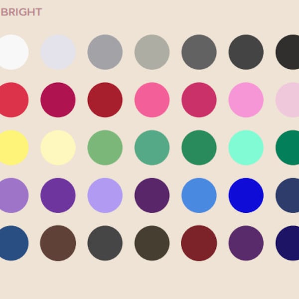 True Spring (16 Seasonal System) Digital Colour Palette, Digital Swatch ...