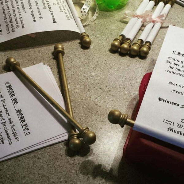 Gold DIY Mini Scroll Invitation Rods - Etsy