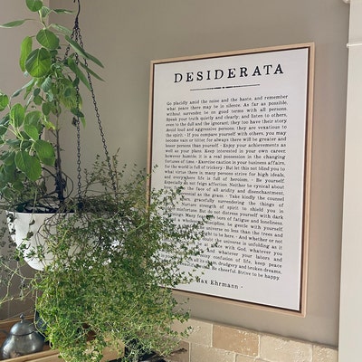 Desiderata Framed Wall Art Desiderata Print Desiderata Poem Max Ehrmann ...