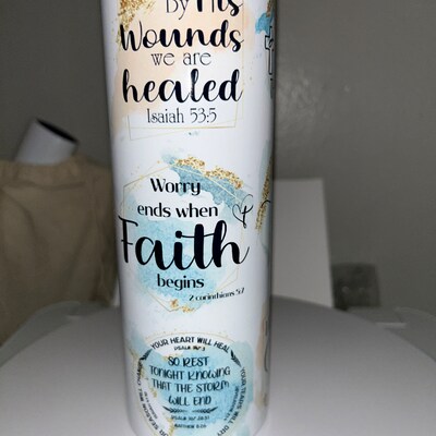 Bible Verse 20oz Skinny Tumbler Sublimation Christian Quotes PNG ...