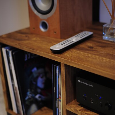 Two Tier Vinyl Record Cabinet Record Storage DJ Cabinet Vinyl Storage ...