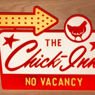Chick-inn Sign SVG Laser Cut Files for Glowforge Laser Cutter Artwork ...