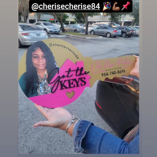 Pink Cute Realtor Sign With Photo, Realtor Key Sign, Closing Photo Prop ...