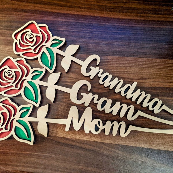 Mom Rose SVG | Mothers Day SVG Glowforge | Rose SVG Files | Glowforge ...
