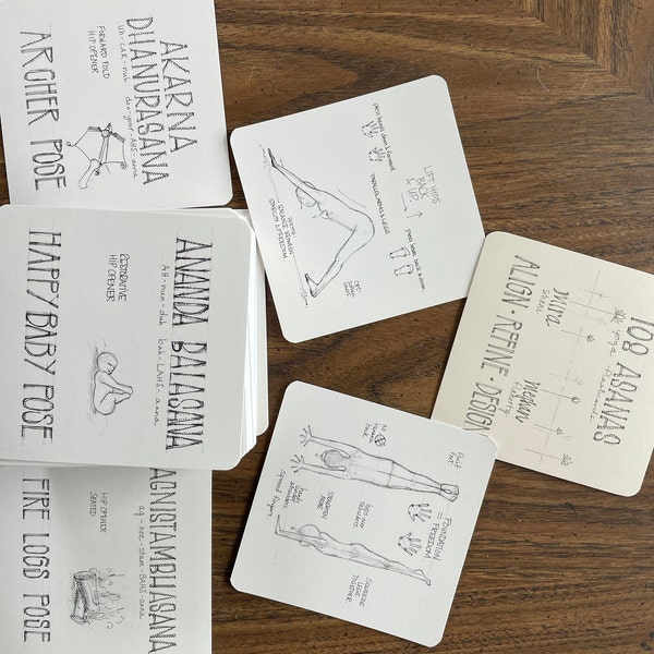 108 Asanas Flashcards \\ Yoga Cards \\ 108yogalove \\ Align. Refine ...