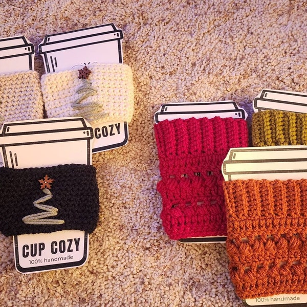 Cup Cozy Display Cards: Crochet Knit Sleeve Template (PDF) - Etsy