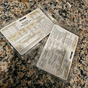 Neonatal Reference Card NRP Apgars NICU Nurse NNP Quick Badge Resource ...
