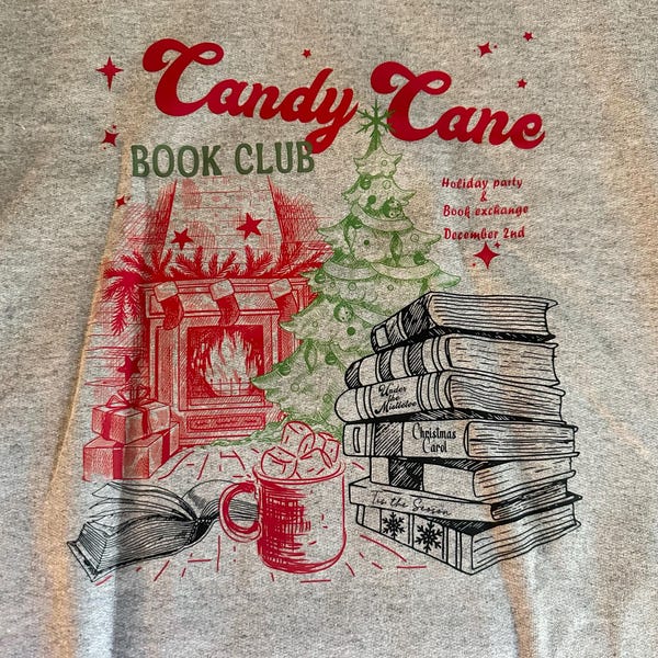 Bookish Christmas Sweatshirt, Candy Cane Sweatshirt, Santa Sweater for ...