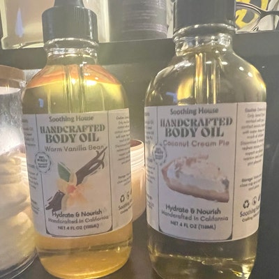 Handcrafted Warm Vanilla Bean Multi-use Body Oil for Smooth and Silky ...