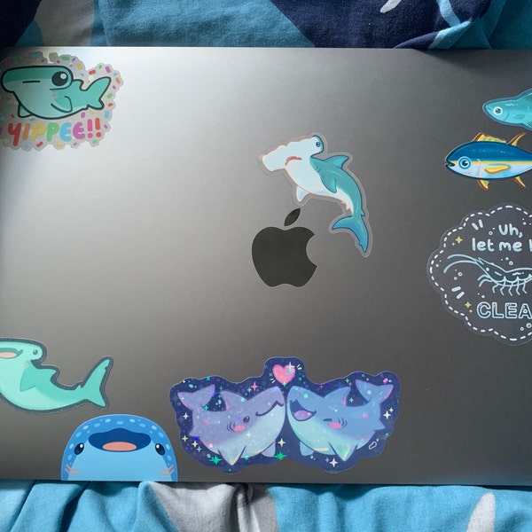 Hammerhead Shark "yippee!!" ⋆ Vinyl Glitter Sticker - Etsy