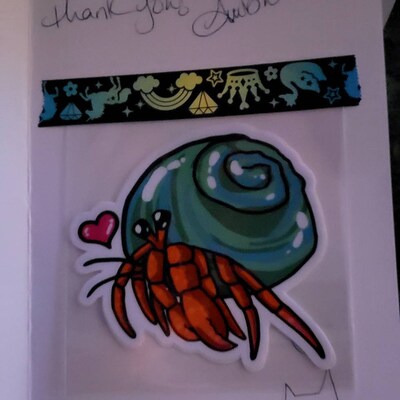 Hermit Crab Vinyl Sticker Laptop Stickers Cute Crabs - Etsy