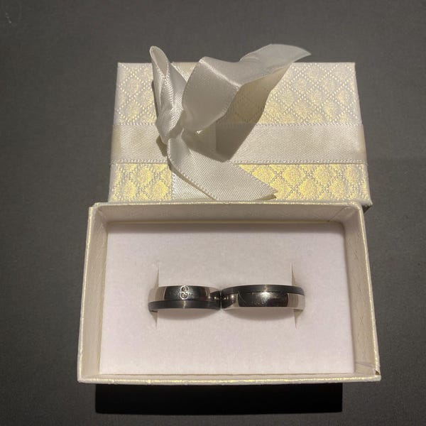 Pair of Stainless Steel Partner Rings Friendship Ring Engagement Rings ...