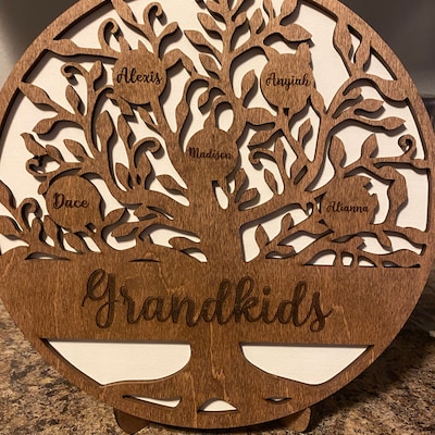 Family Sign, Custom Laser Engraved Family Tree Sign, Personalized ...