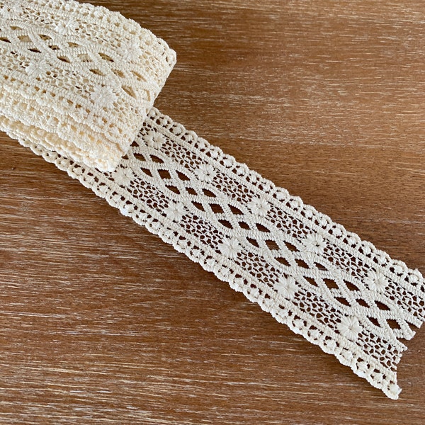 Cotton Lace Trim / Ecru Cotton Crochet Lace Trim, Edging Lace - Etsy