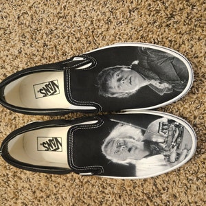 Custom Point Break Inspired Black Slip on Vans keanu Reeves / Patrick ...