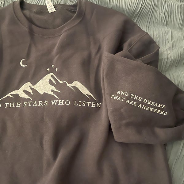OFFICIALLY LICENSED ACOTAR Embroidered Sweatshirt Stars Acotar Merch ...