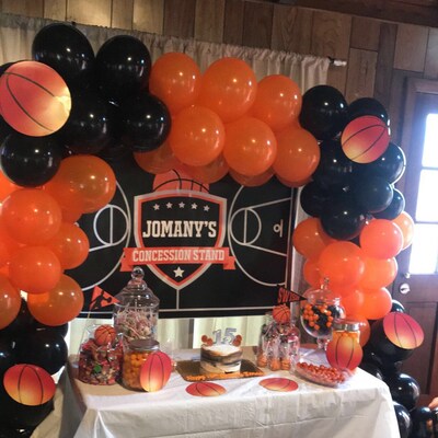 Basketball Themed Photo Booth Backdrop, Concession Stand Backdrop ...