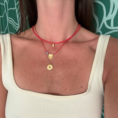 925 Safety Pin, Red String Bracelet, Paper Clip Bracelet, Minimal Gold ...