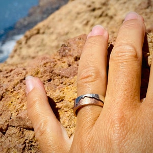 Custom Coastal Erosion Ring Silver Map Ring Map Jewellery Handmade Ring ...