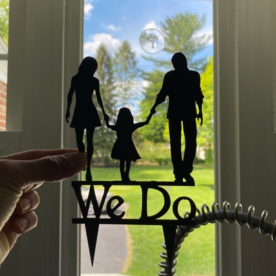 Man Woman and Child Wedding Cake Topper 2 Family Wedding - Etsy