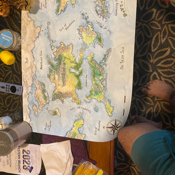 Print of Hand Drawn Prythian Map, ACOTAR, Hand Drawn Fantasy Map ...