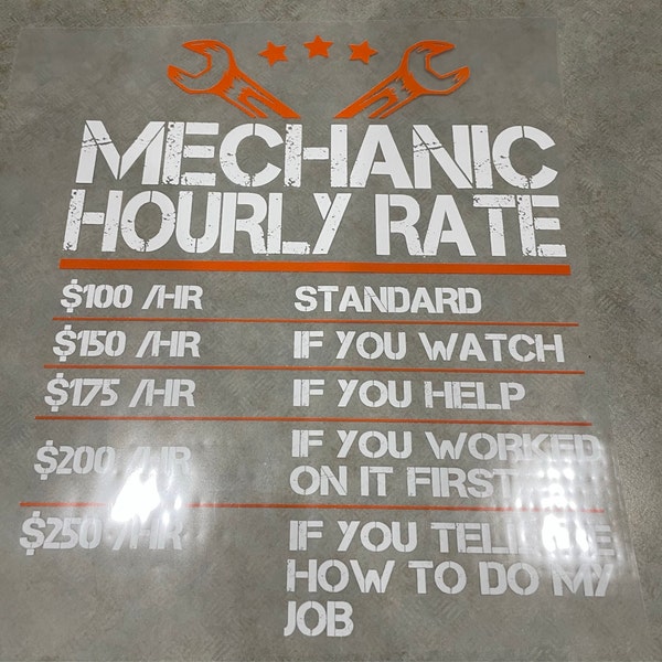 Mechanic Hourly Rate Svg, Gift for Mechanic Svg, Funny Mechanic Svg ...