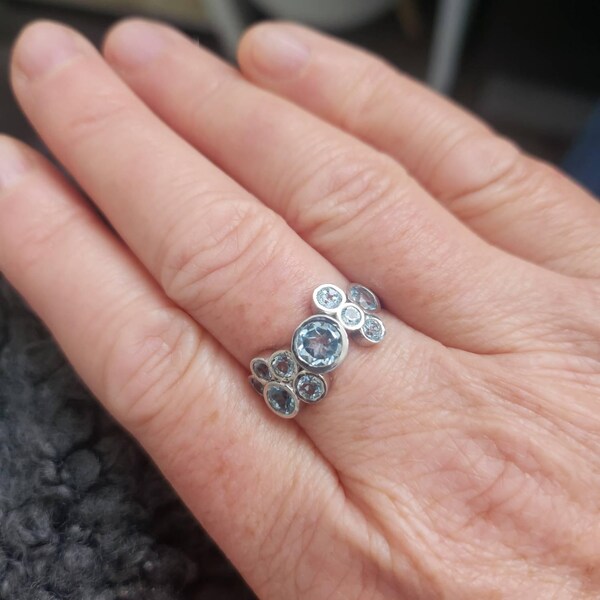 Baguette Open Cuff Ring Women / Two Stone Open Gap Wedding Band ...