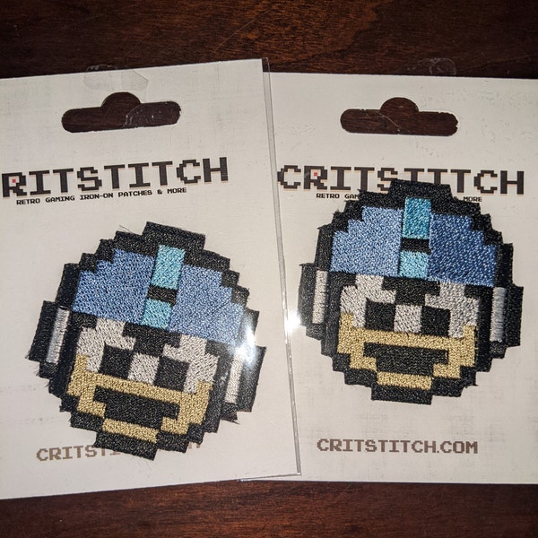 Pixel Art Mega Man Extra Life Shiny Metallic Embroidery Iron on Patch ...