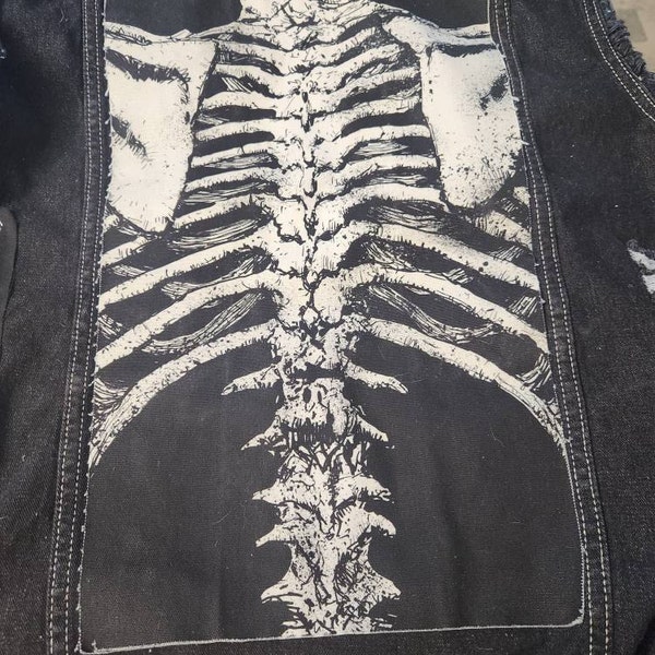 Bat, Banner Patch, Skeleton Bat, Canvas Back Patch, Cloth Patch, Bat ...