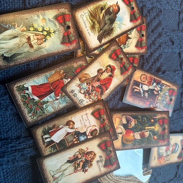Set of 12 Traditional Vintage Christmas Gift Tags - Etsy