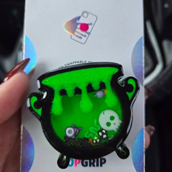 Witch Cauldron Shaker Popsocket™, Glow in the Dark Halloween Shaker ...