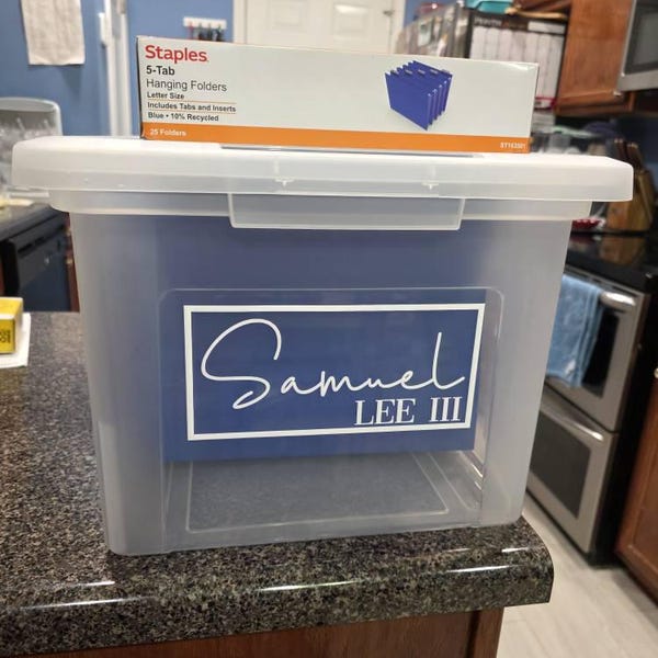 FULLY ASSEMBLED- Kids File Box , Milestone Tote , Memory Box ...