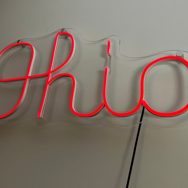 The Ohio State University Buckeyes Script Ohio LED Neon Sign - 18" W X ...
