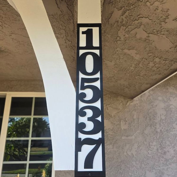 Modern House Numbers, Metal Address Sign, Custom Vertical House Number ...