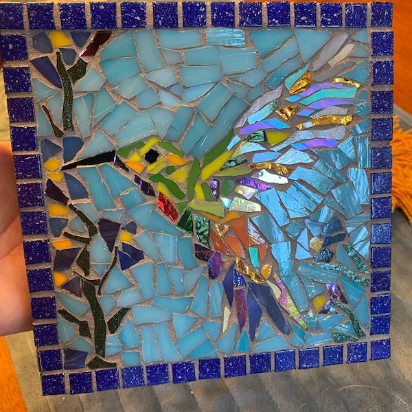 Hummingbird Stained Glass Mosaic Tile – 6x6 Backsplash Art - Etsy