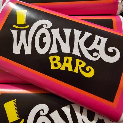 Willy Wonka Chocolate Bar Stickers for Party Cups 9 per Set - Etsy