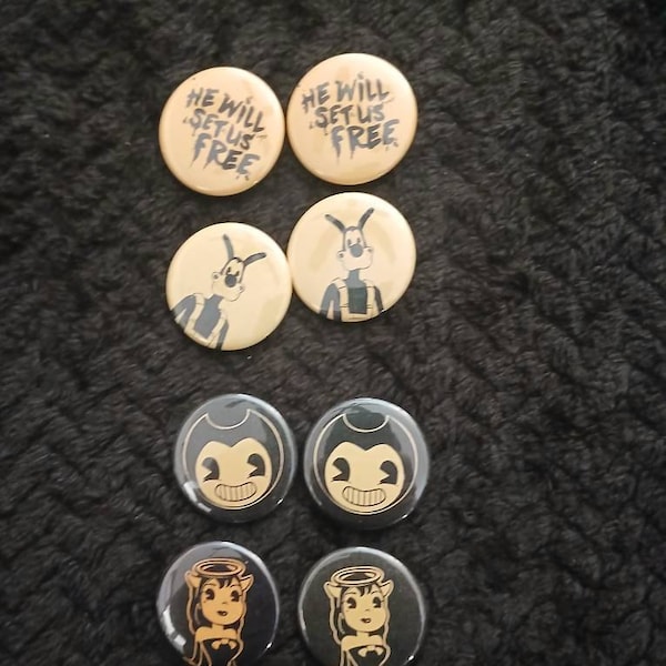 Bendy and the Ink Machine Buttons - Etsy