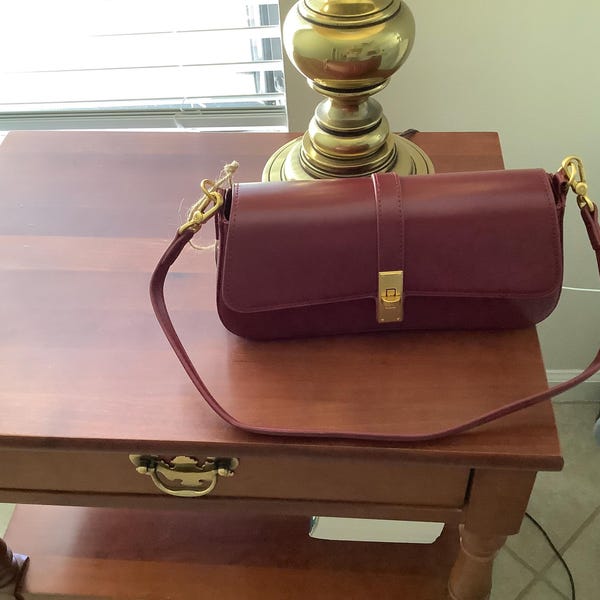 Red Leather Crossbody Bag, Red Leather Handbags, Red Fashion Shoulder ...